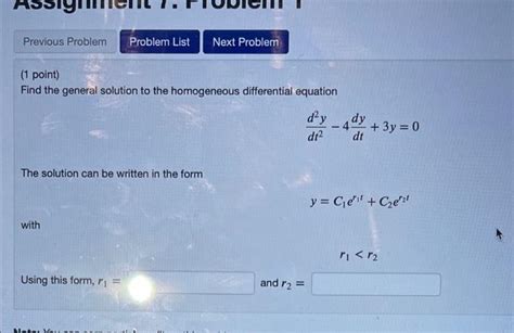 Solved 1 Point Find The General Solution To The