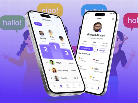 language learning mobile app ui design behance