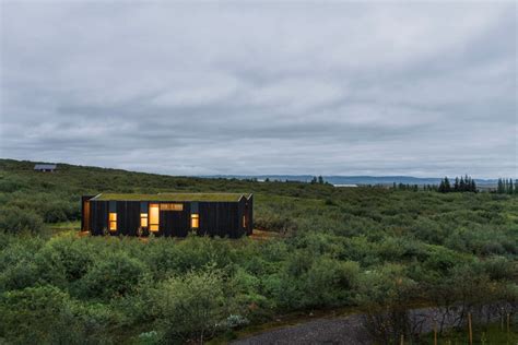 Pk Arkitektars Icelandic Cottages Have Burnt Timber Cladding
