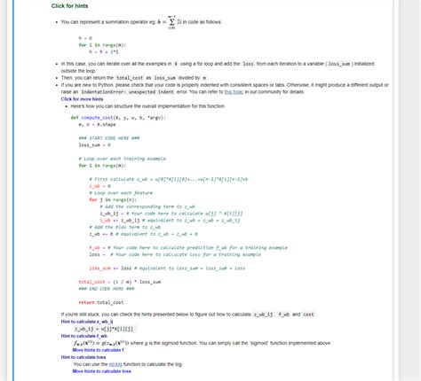 C1w3logisticregression Typeerror In Cell 11 Supervised Ml
