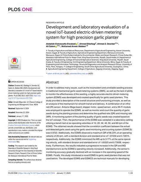Pdf Development And Laboratory Evaluation Of A Novel Iot Based Electric Driven Metering System