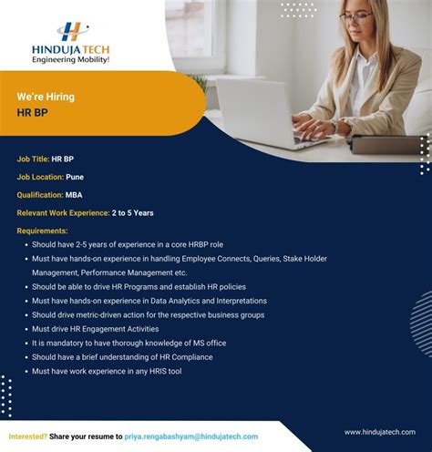 Hinduja Tech Limited On Linkedin Hiring Hrbp Pune