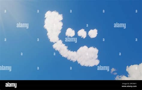 3d Rendering Of White Fluffy Clouds In Shape Of Symbol Of Headphone With Signal Dots On Blue Sky