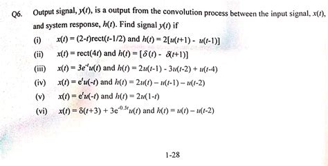 Solved Q I Output Signal Y T Is A Output From The Chegg Com