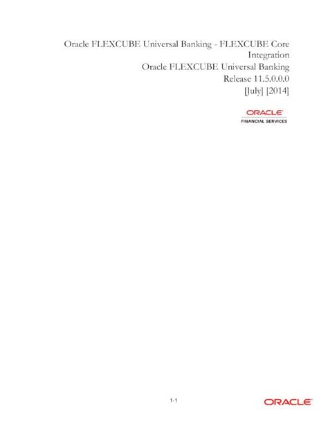pdf oracle flexcube universal banking flexcube core … · 1 1 oracle