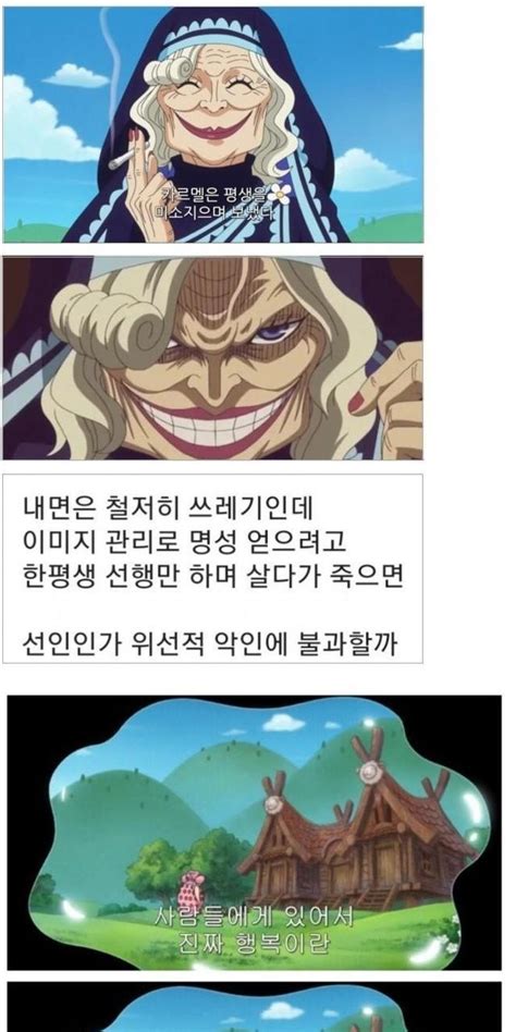 원피스에서 의견이 갈리는 위선자 캐릭터 웃긴 밈 만화 웃긴