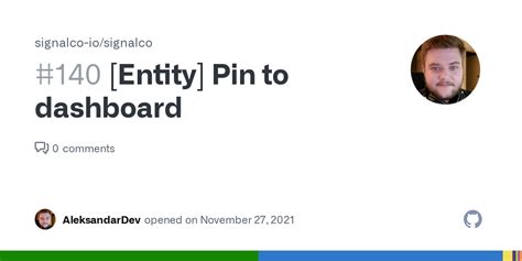 Entity Pin To Dashboard · Issue 140 · Signalco Iosignalco · Github