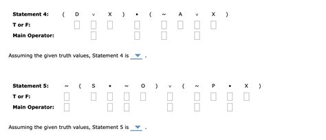Assuming The Given Truth Values Statement Is Chegg