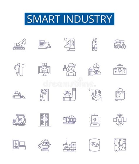 Smart Industry Line Icons Signs Set Design Collection Of Industry 40