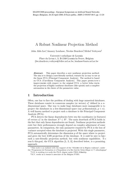 Pdf A Robust Nonlinear Projection Method