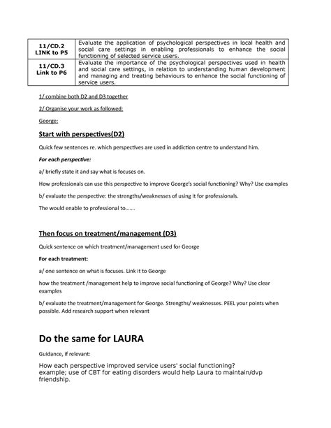 Task 2 Guidance D2 D3 Assignment Task 11cd Link To P Evaluate The Application Of