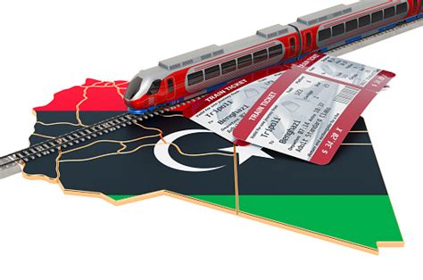 리비아 개념에서 기차 여행 흰색 배경에서 격리된 3d 렌더링 3차원 형태에 대한 스톡 사진 및 기타 이미지 3차원 형태 개념 개념과 주제 Istock