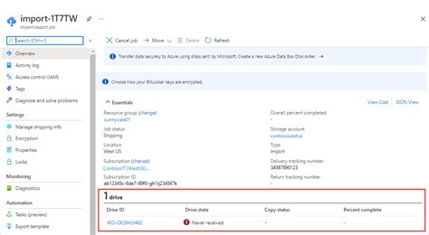 view status of azure import export jobs microsoft learn