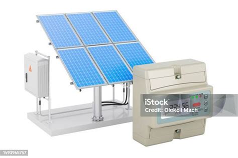 태양 전지판이 있는 전기 계량기 3d 렌더링 3차원 형태에 대한 스톡 사진 및 기타 이미지 3차원 형태 가격 개념 Istock