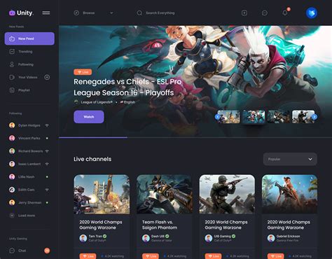 Unity Dark Theme Gaming Dashboard UAE 4 Images Behance