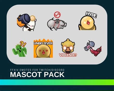 Ffxiv Mascot Emotes For Twitch And Discord Etsy