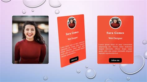 How To Create Flip Profile Card With Html And Css Youtube