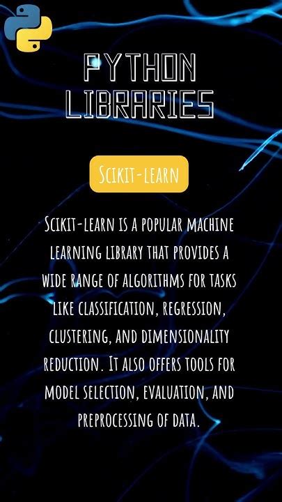 Python Libraries Scikit Learn Youtube