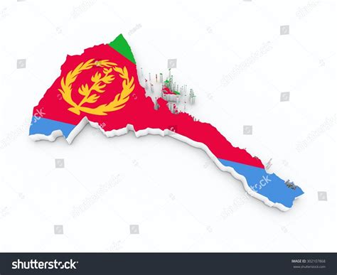 Eritrea Flag On D Map Stock Illustration Shutterstock