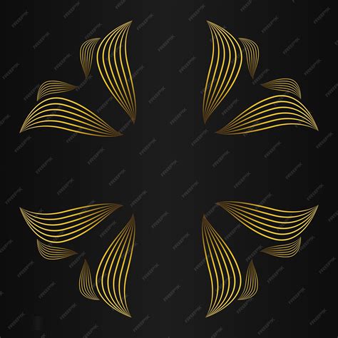 Premium Vector Abstract Gold Geometric Ornament Design Element