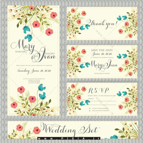 وکتور لایه باز کارت عروسی طرح گل وکتور لایه باز کارت دعوت عروسی