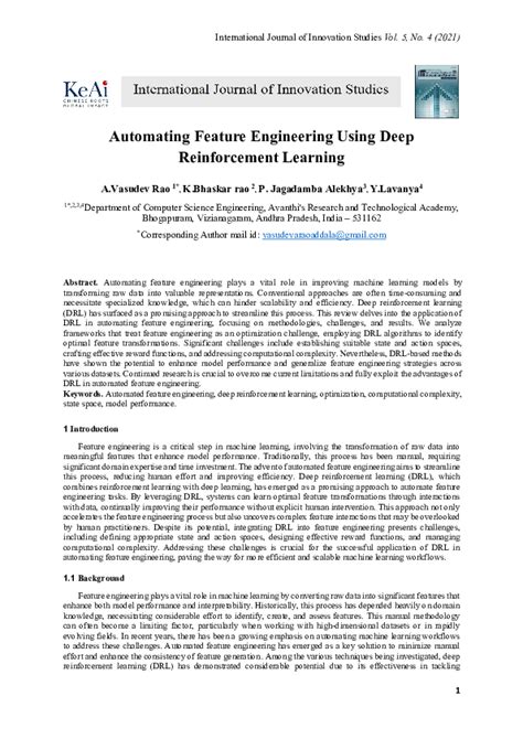 Pdf Automating Feature Engineering Using Deep Reinforcement Learning