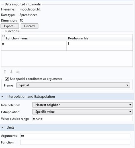 Comsol Using Interpolated Function To Model Space Dependent Material