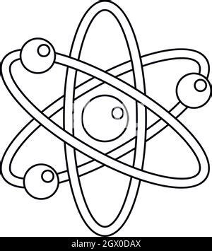 Atom Icon Outline Style Stock Vector Image Art Alamy