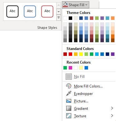 Fill Settings For Shapes Diagrams Text Boxes And Charts In Powerpoint Microsoft PowerPoint