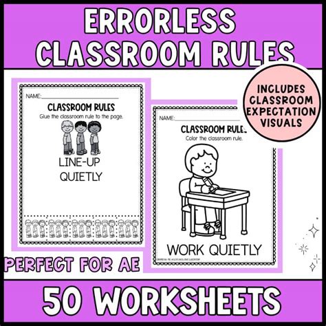 Errorless Classroom Rules Activities Anchor Chart And Visual Supports K