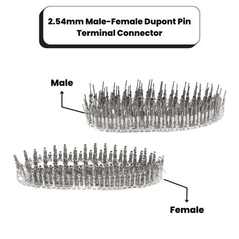 2 54mm Male Female Dupont Pin Terminal Connector Reliable Electrical Connection