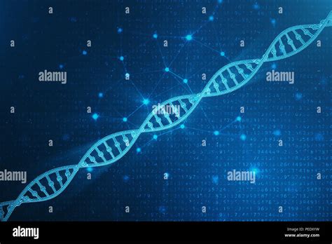 Digital Dna Molecule Structure Concept Binary Code Human Genome Dna Molecule With Modified