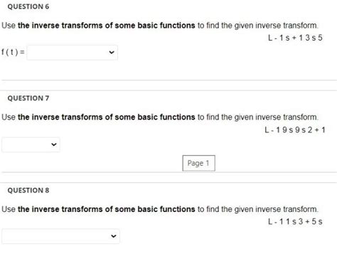 Solved QUESTION Use The Inverse Transforms Of Some Basic Chegg Com