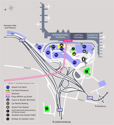 Or Tambo International Airport Ground Transportation Map 2025 All