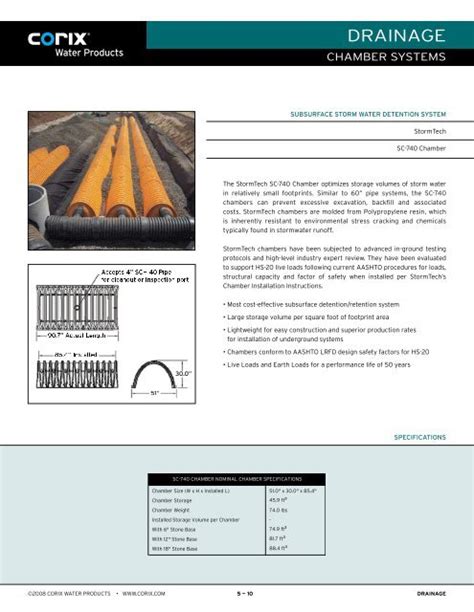 Stormtech Sc 740 Chamber Corix