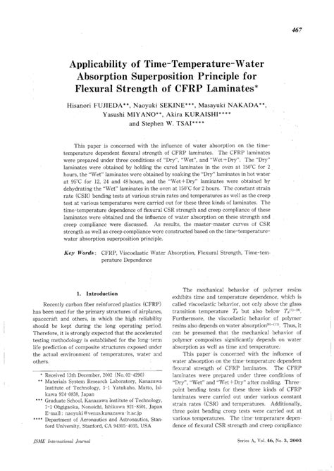 Pdf Applicability Of Time Temperature Water Absorption Superposition Principle For Flexural
