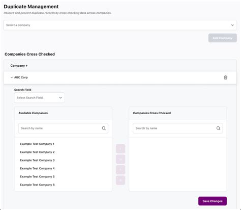 Duplicate Management User Interface Forth
