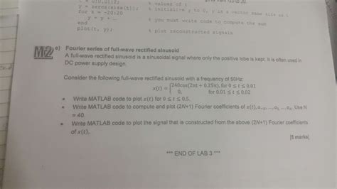 Solved Fourier Series Of Full Wave Rectified Sinusoid A