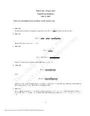 EECS FinalW Soln Pdf EECS Winter Final Exam Solutions May There Are