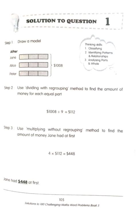 100 Challenging Math Word Problems And With Solutions For Primary 5