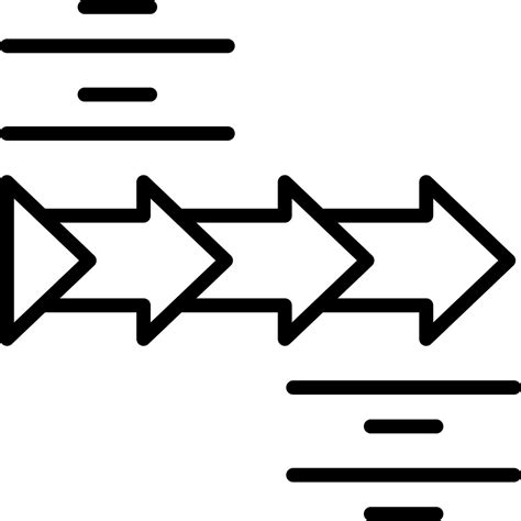 Four Step Workflow Arrow Icon In Black Line Art Vector Art At