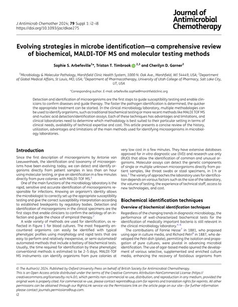 Pdf Evolving Strategies In Microbe Identification A Comprehensive Review Of Biochemical Maldi
