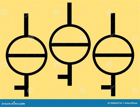 Tres Signos De Orientación Sexual Demigender Símbolos Color Amarillo