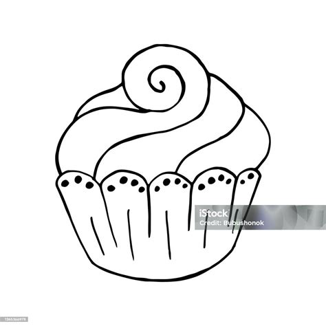 컵 케이크의 선형 아이콘 손으로 그리기 스타일의 머핀 디자인에 대한 벡터 그림입니다 윤곽 그리기 색칠 공부 거품 내기에 대한 스톡 벡터 아트 및 기타 이미지 Istock