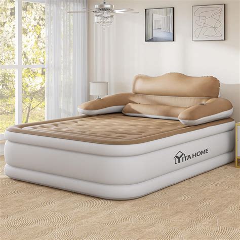Yitahome Queen Size Air Mattress With Headboard 18in