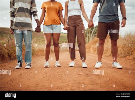 Legs Diversity And People Holding Hands Together In Solidarity