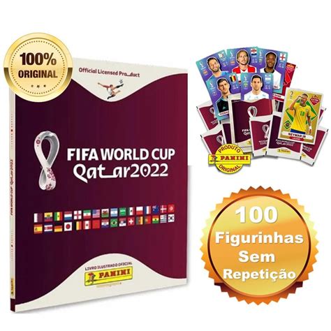 Album Copa Do Mundo 2022 Capa Dura Bordô 100 Figurinhas Em Promoção