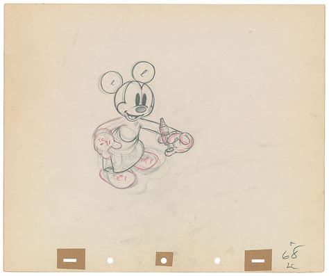 Mickey Mouse Production Drawing From The Worm Turns