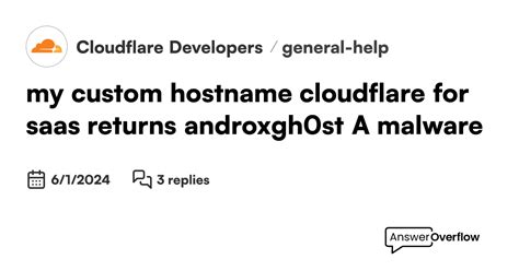 My Custom Hostname Cloudflare For Saas Returns Androxgh0st A