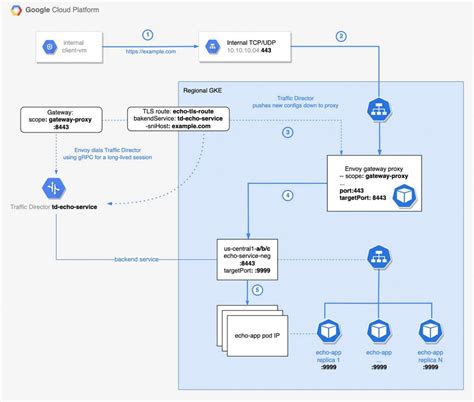traffic director tls routing using envoy gateway proxy on gke global